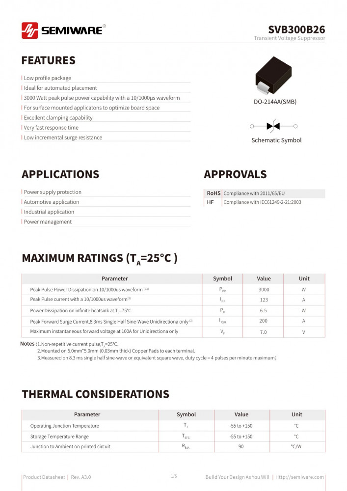 SVB300B26 datasheet page 1