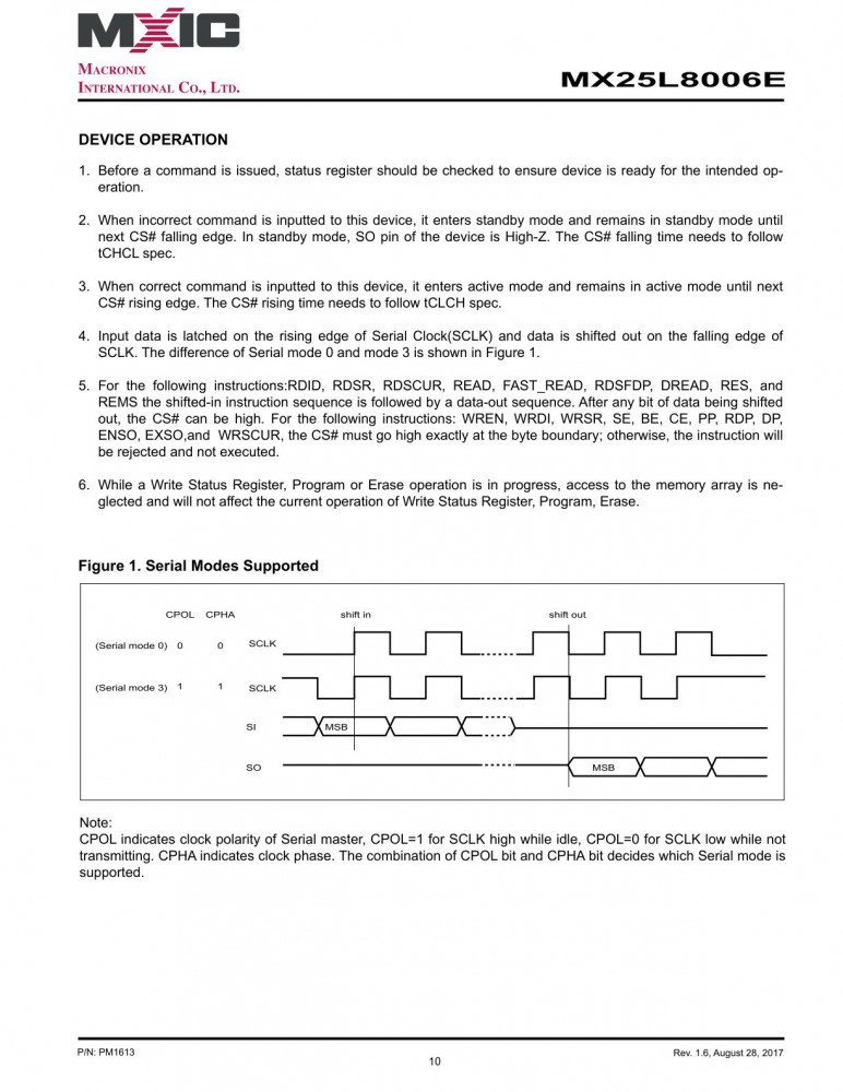 MX25L8006E datasheet page 10