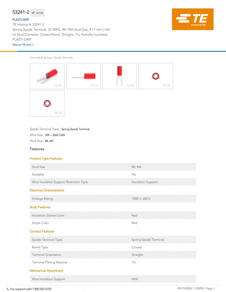 TE Connectivity 53241-2 technical document page 1