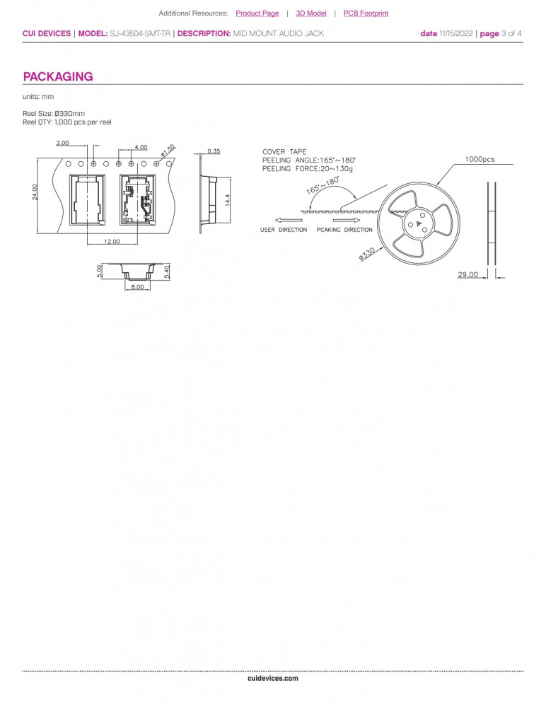 SJ-43504-SMT-TR datasheet page 3