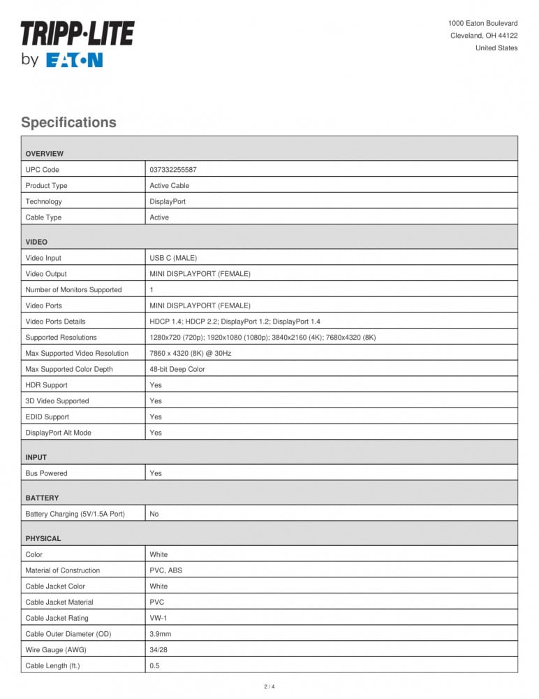 U444-06N-MDP8W technical document page 2