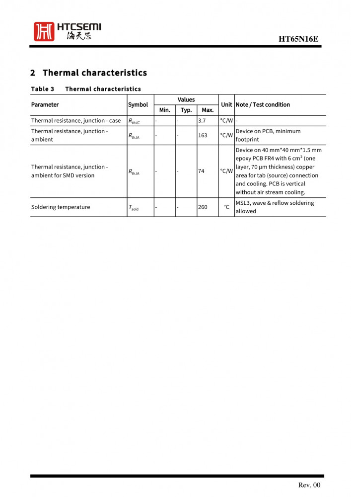 HT65N16EVDRZ datasheet page 3