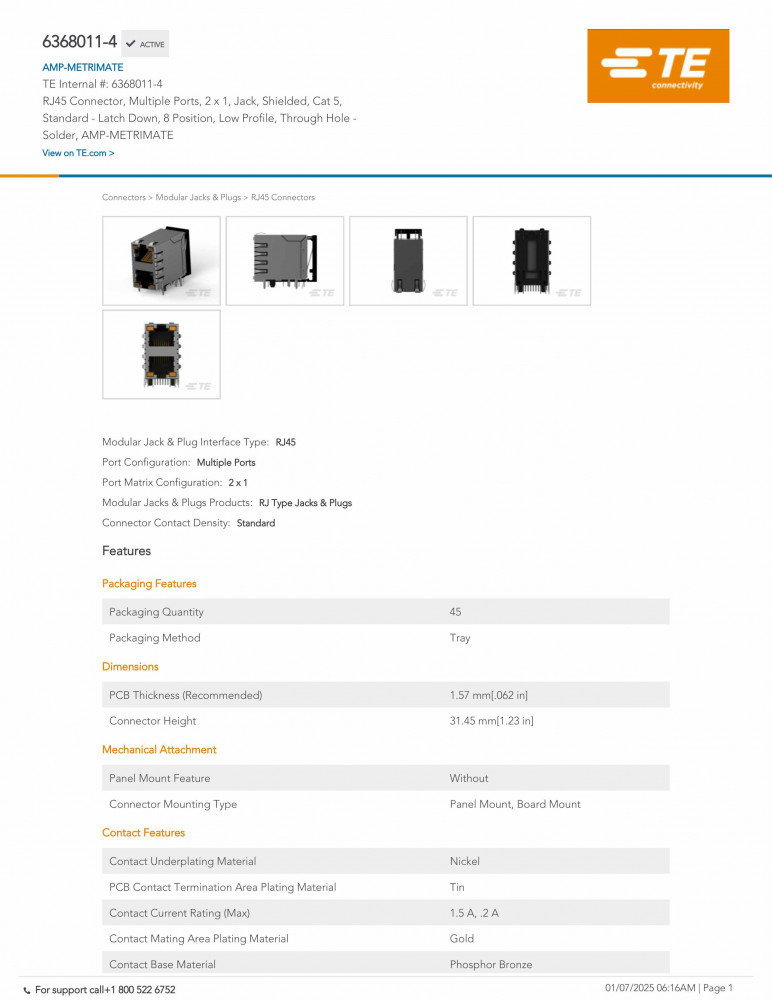 6368011-4 technical document page 1