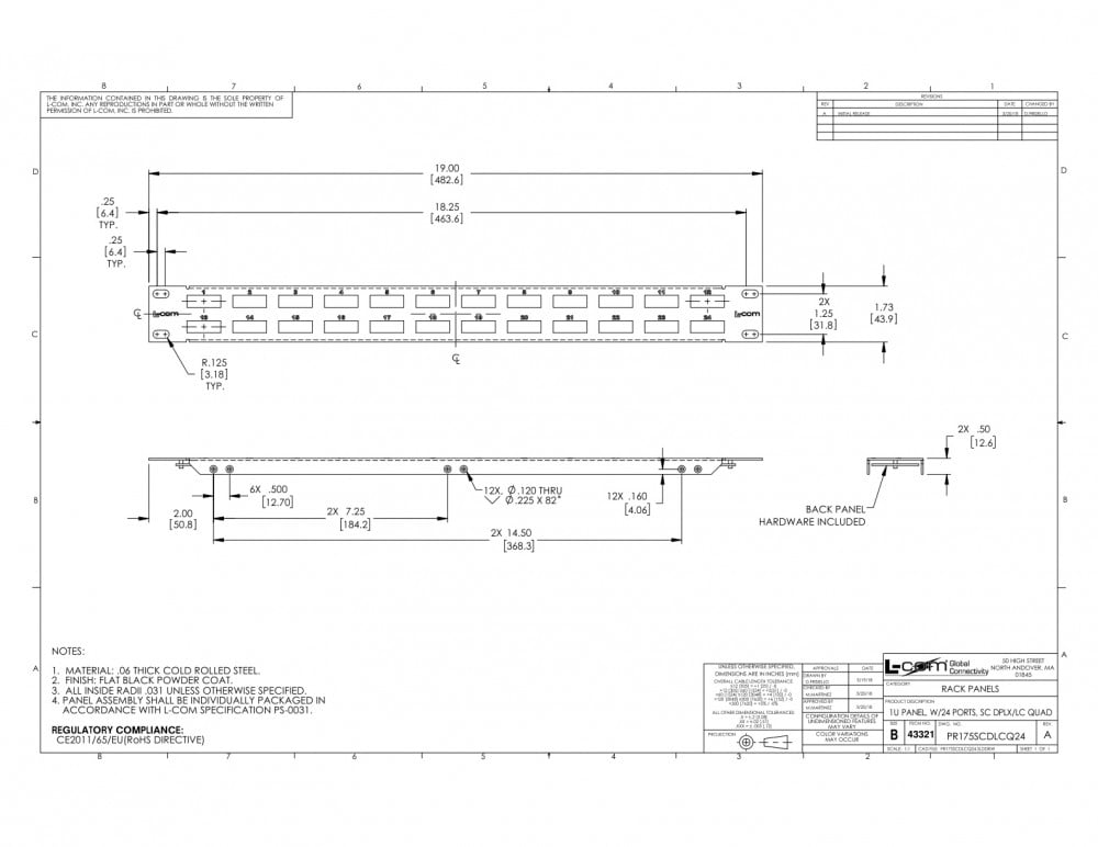 PR175SCDLCQ24 technical drawing