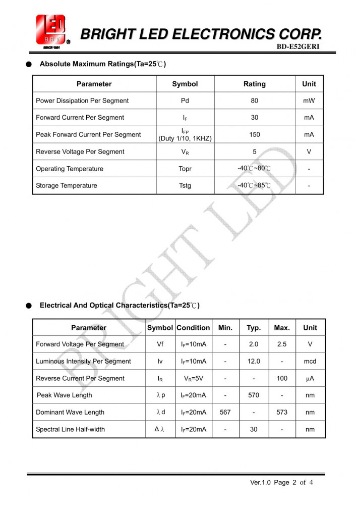 BD-E52GERI technical document page 2