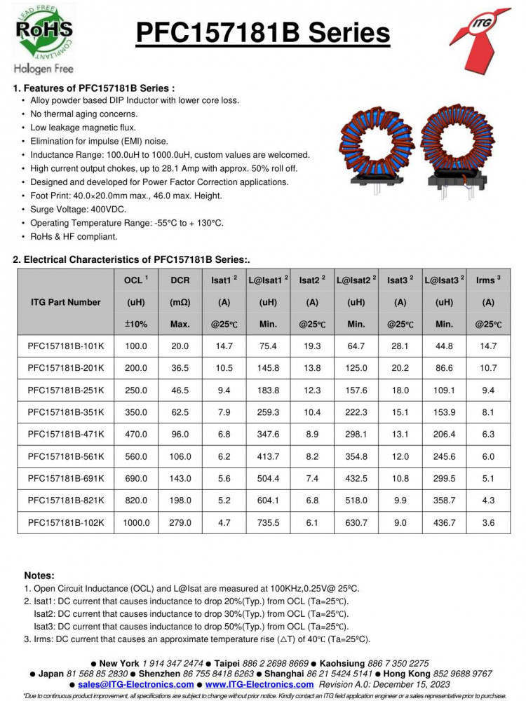 PFC157181B technical document page 1