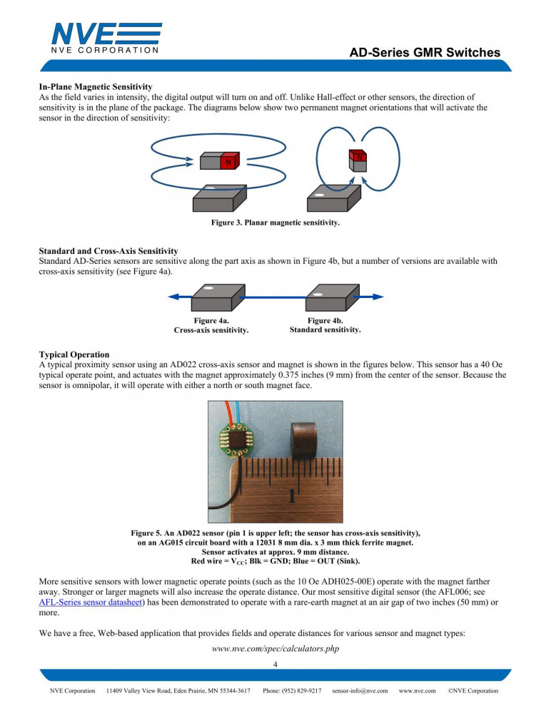 NVE AD-Series GMR switch datasheet page 4