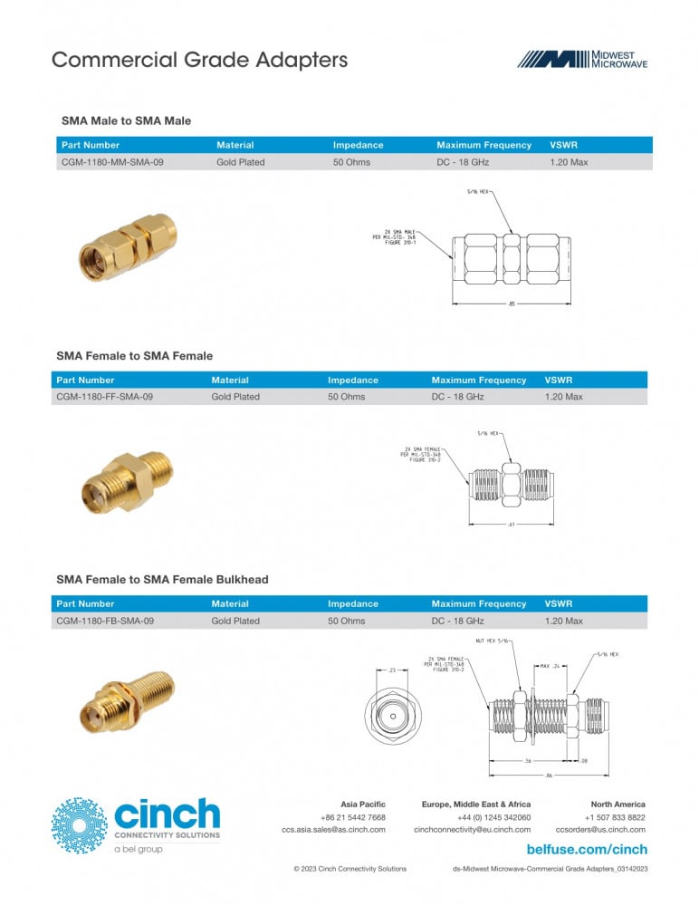 CINCH CGM commercial adapter documentation page 5