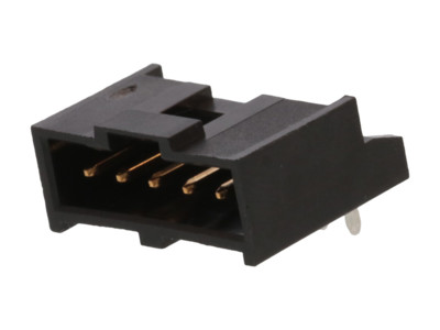 C-Grid III PCB Header, 2.54mm Pitch, Through Hole, Single Row, Right-Angle, Shrouded, 10 Circuits, 0.38µm Gold (Au) Plating