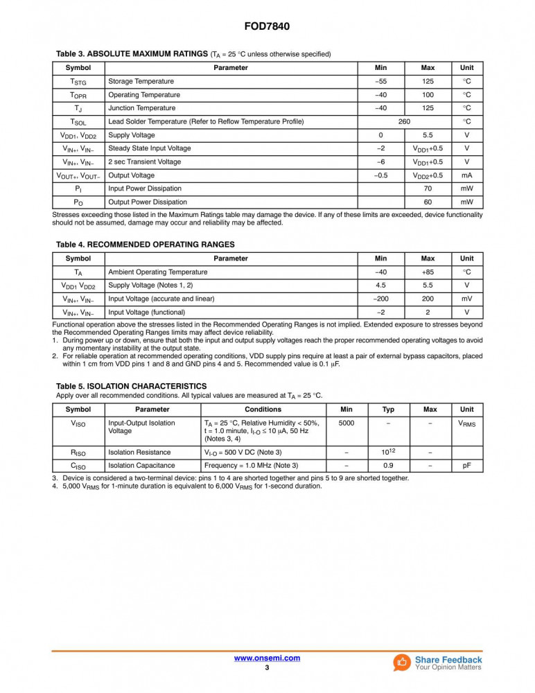 FOD7840 datasheet page 3