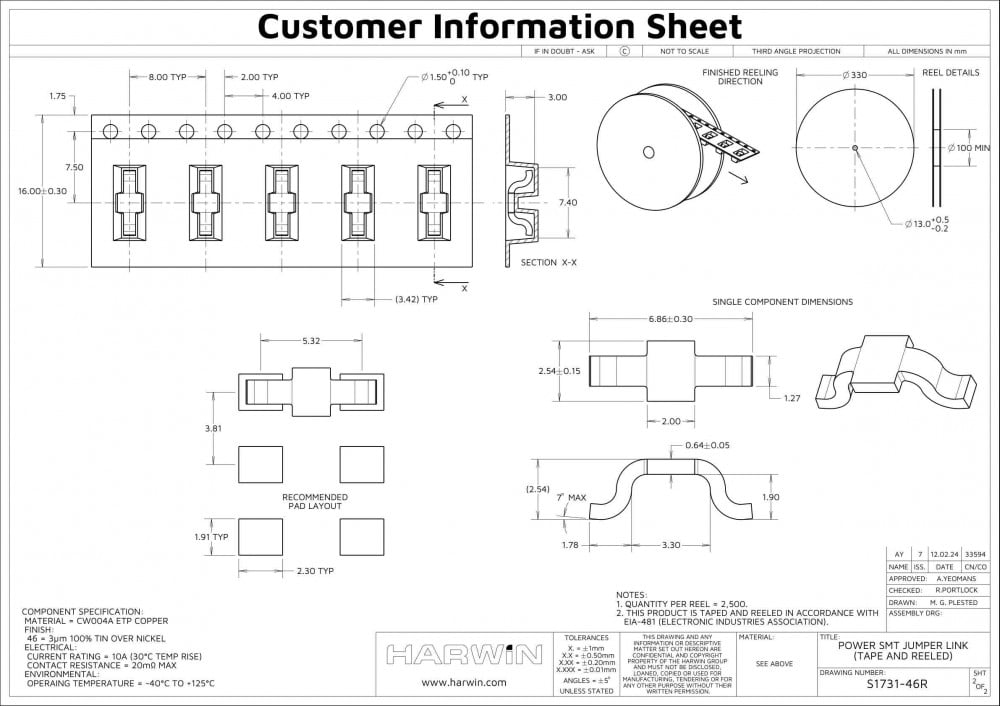 Harwin S1731-46R technical document preview