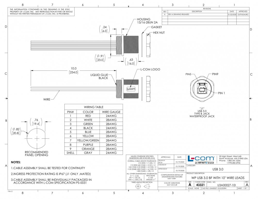 U3A00027-10I technical document page