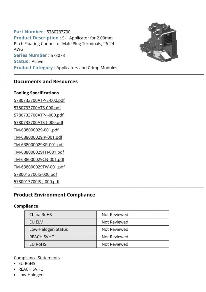 Molex 5780733700 technical document image 1