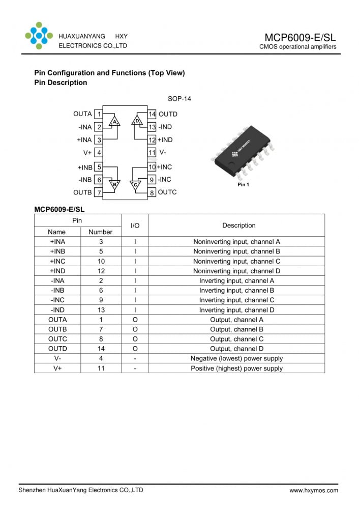 MCP6009-E/SL-HXY datasheet page 2