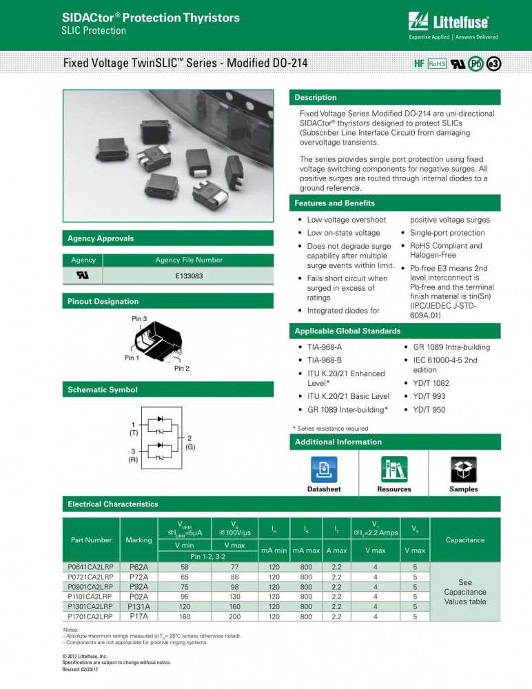 P1101CA2LRP datasheet page 1