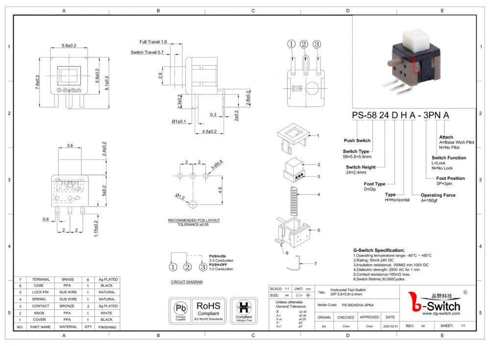 PS-5824DHA-3PNA technical drawing