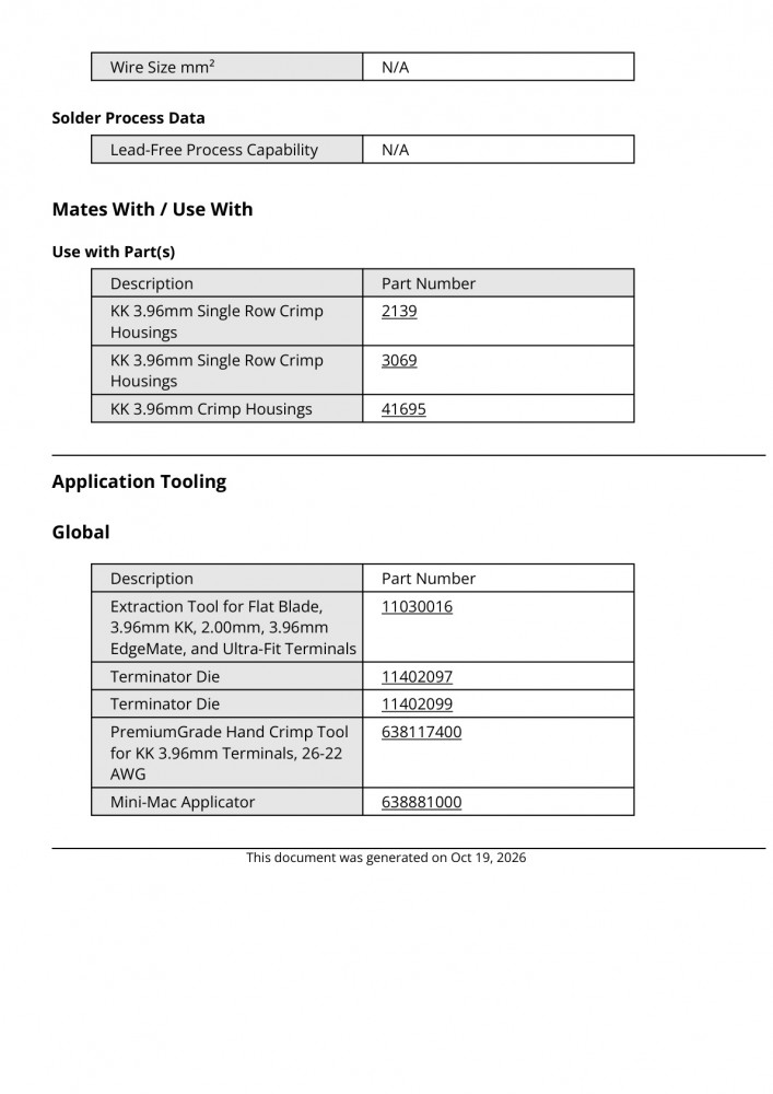MOLEX KK 396 specification document page 3