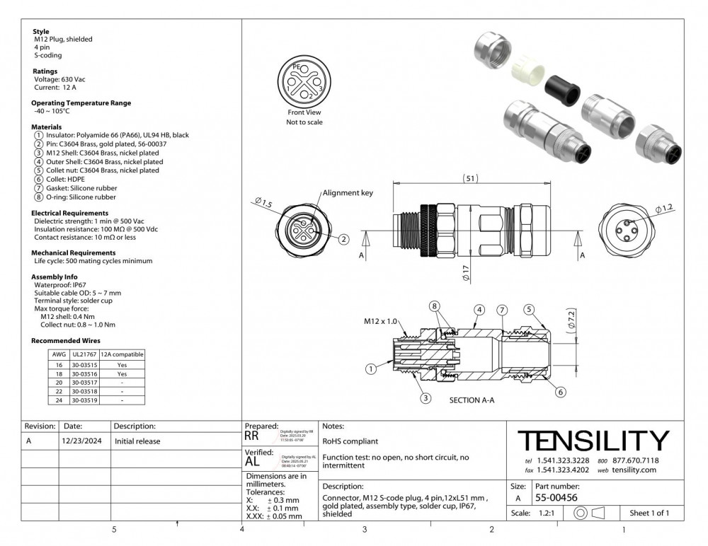 Tensility International 55-00456 product drawing