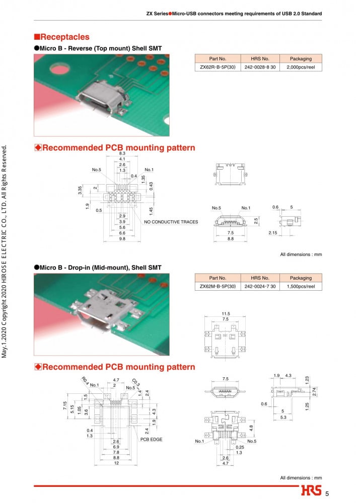 HRS ZX Series datasheet page 5