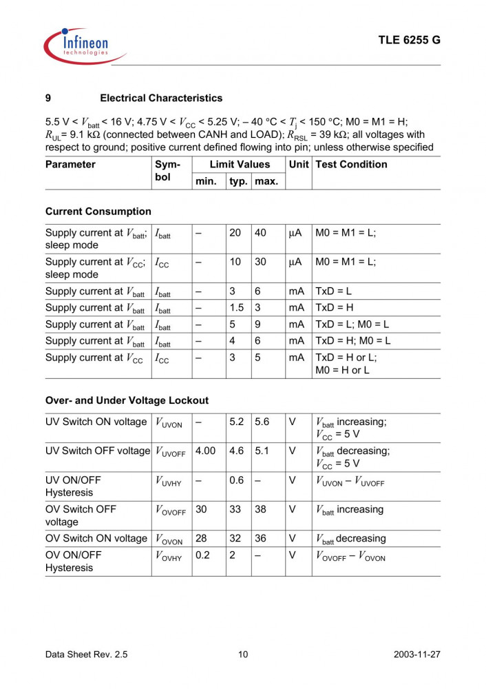 TLE6255G datasheet page 10