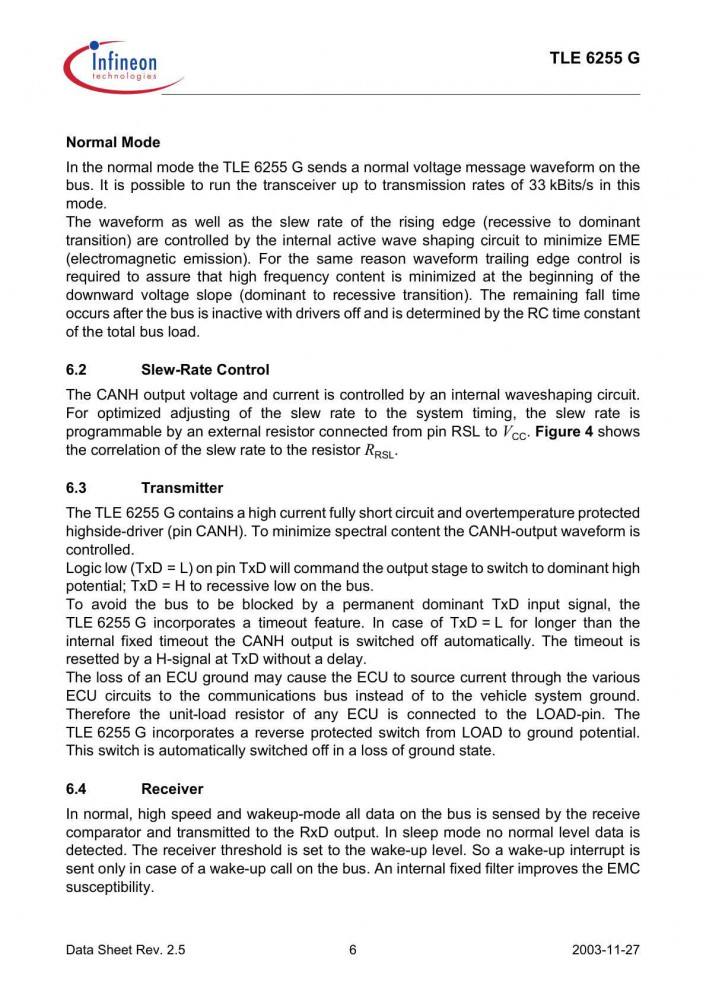 TLE6255G datasheet page 6