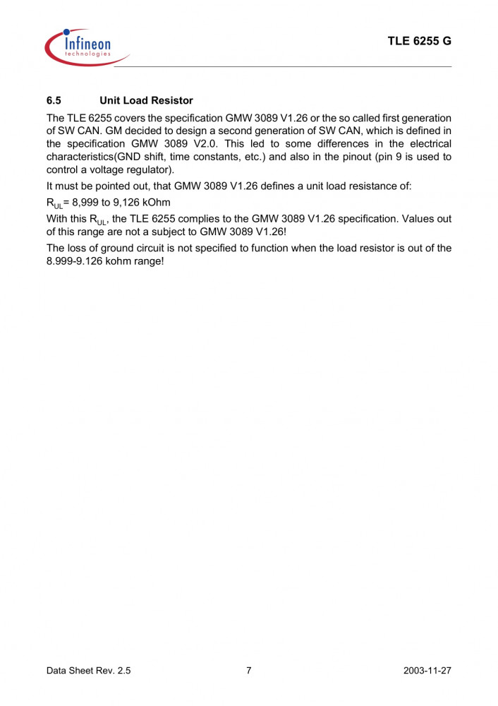 TLE6255G datasheet page 7