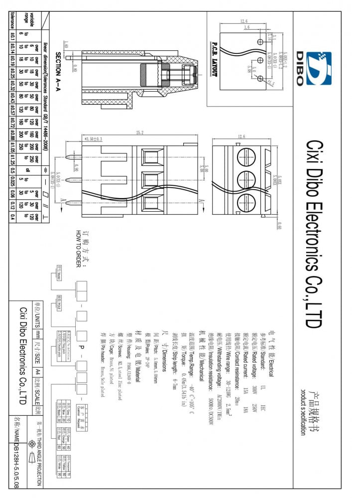 DORABO DB128H-5.08-2P-BK-S product specification preview