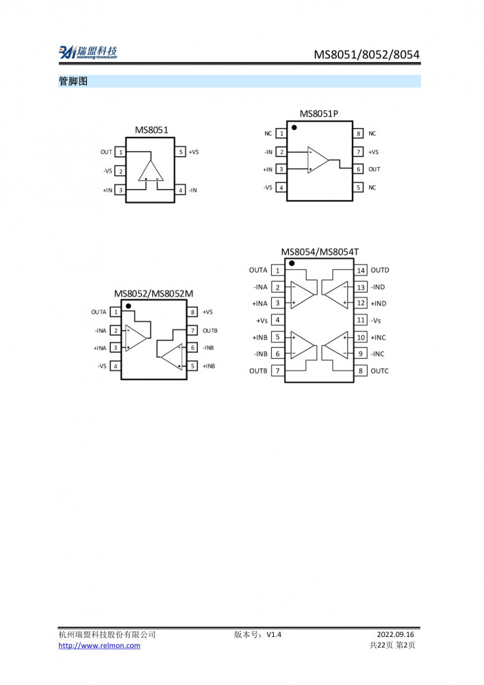 MS8052M datasheet page 2