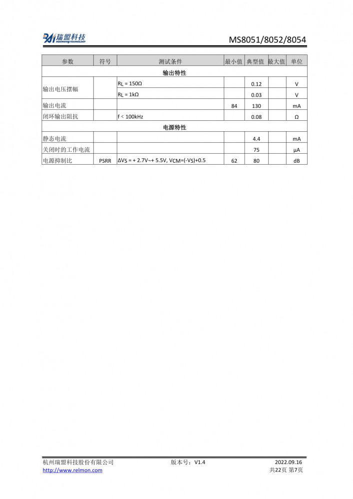 MS8052M datasheet page 7