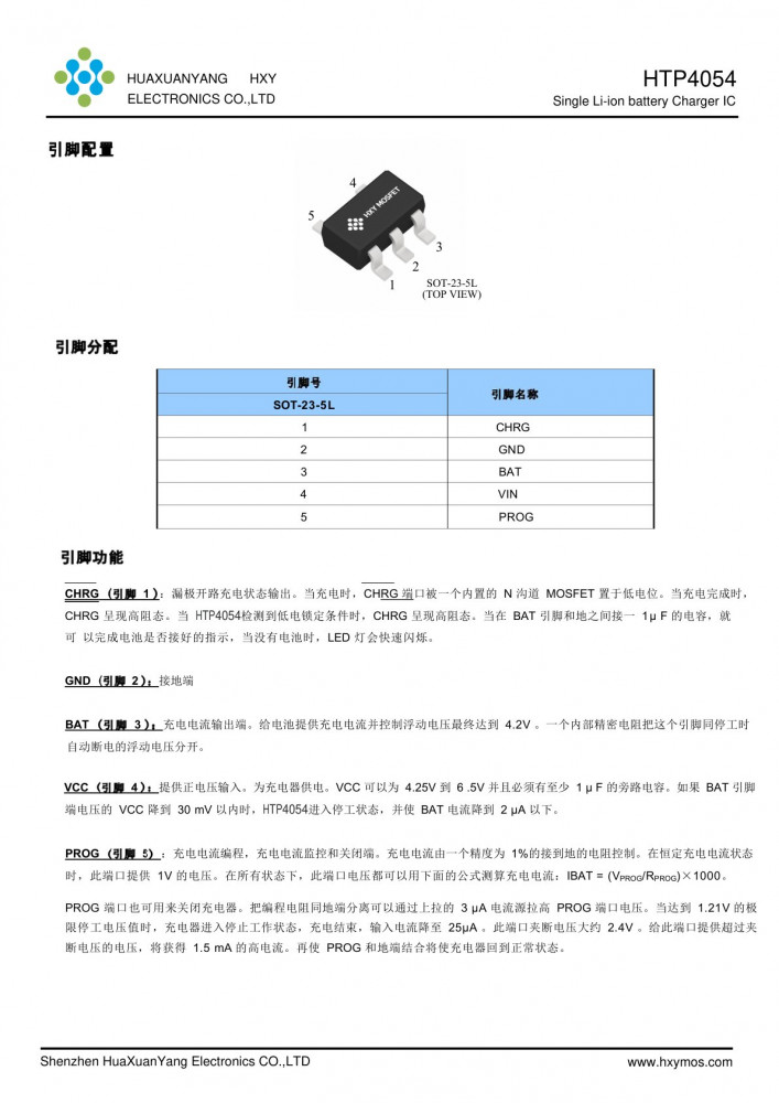 HTP4054 datasheet page 2
