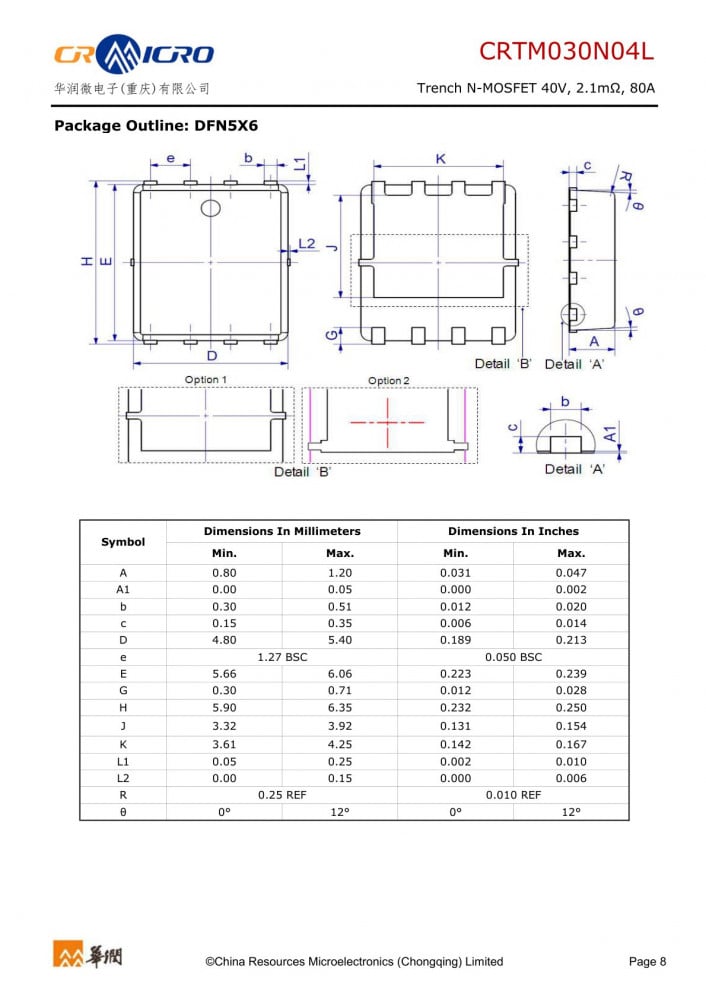 CRTM030N04L datasheet page 8