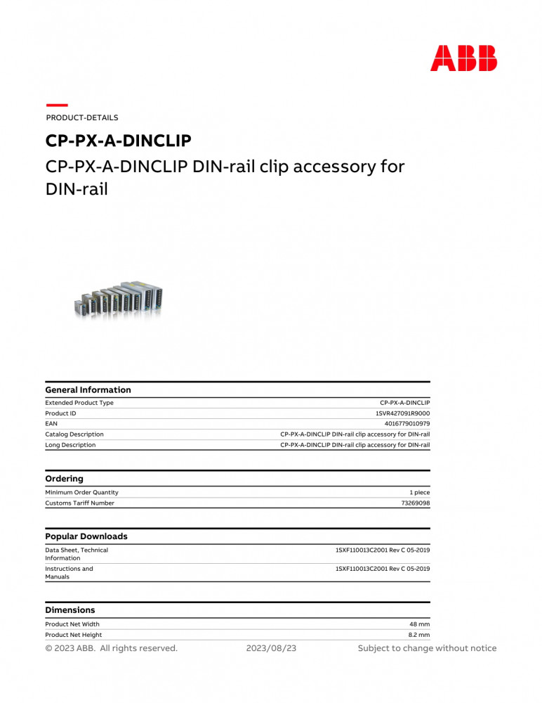 ABB CP-PX installation documentation page 1