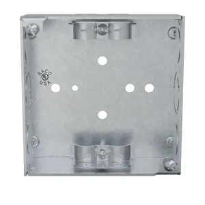 4 in. Square Box, Welded, 1-1/2 in. Deep with NMSC Clamps, Five 1/2 in. KO's and Two TKO's for sale