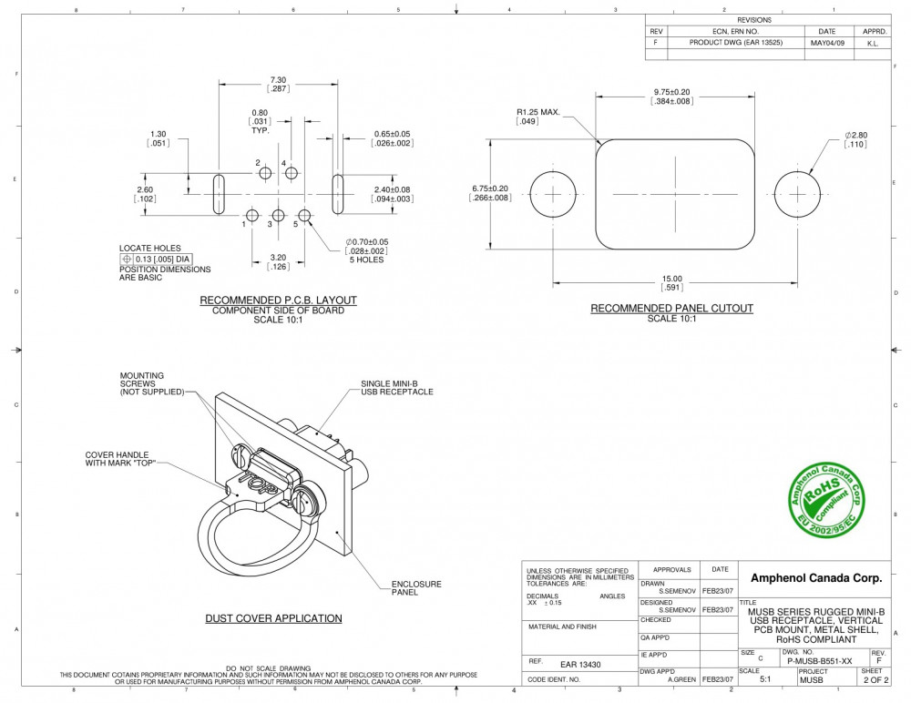 Amphenol MUSBB55104 product drawing page 2