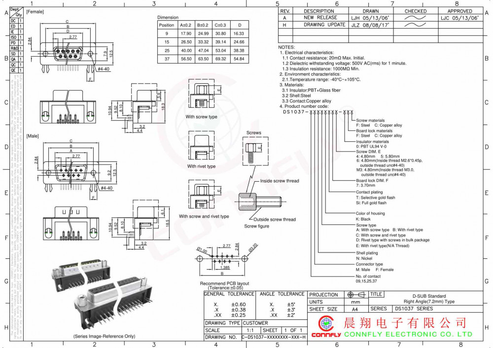 DS1037 series technical drawing preview