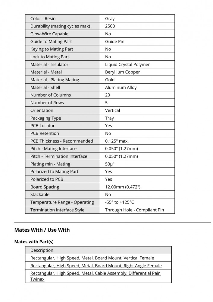 Product document page 2 for VRM-05-20-120-50-00-G