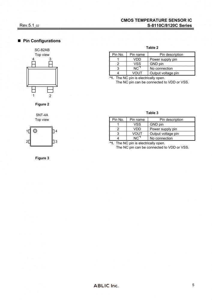 ABLIC S-8110C/8120C datasheet page 5