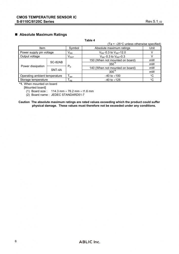 ABLIC S-8110C/8120C datasheet page 6