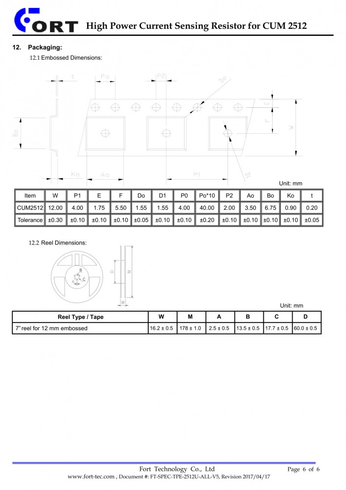FORT CUM2512 datasheet page 6
