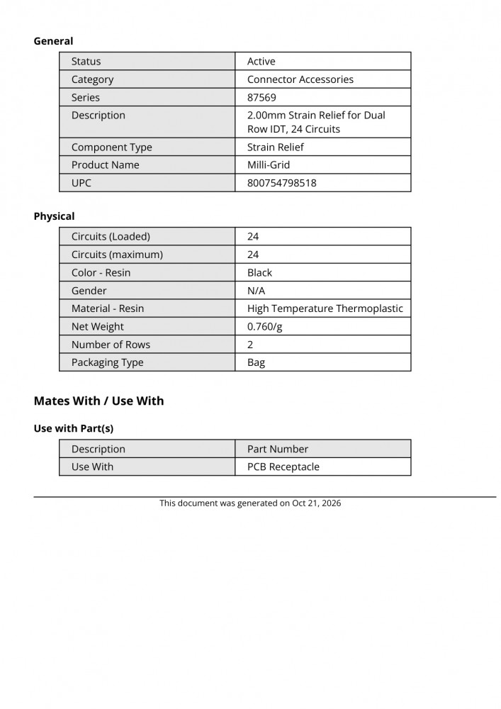 MOLEX 875691024 technical document preview, page 2