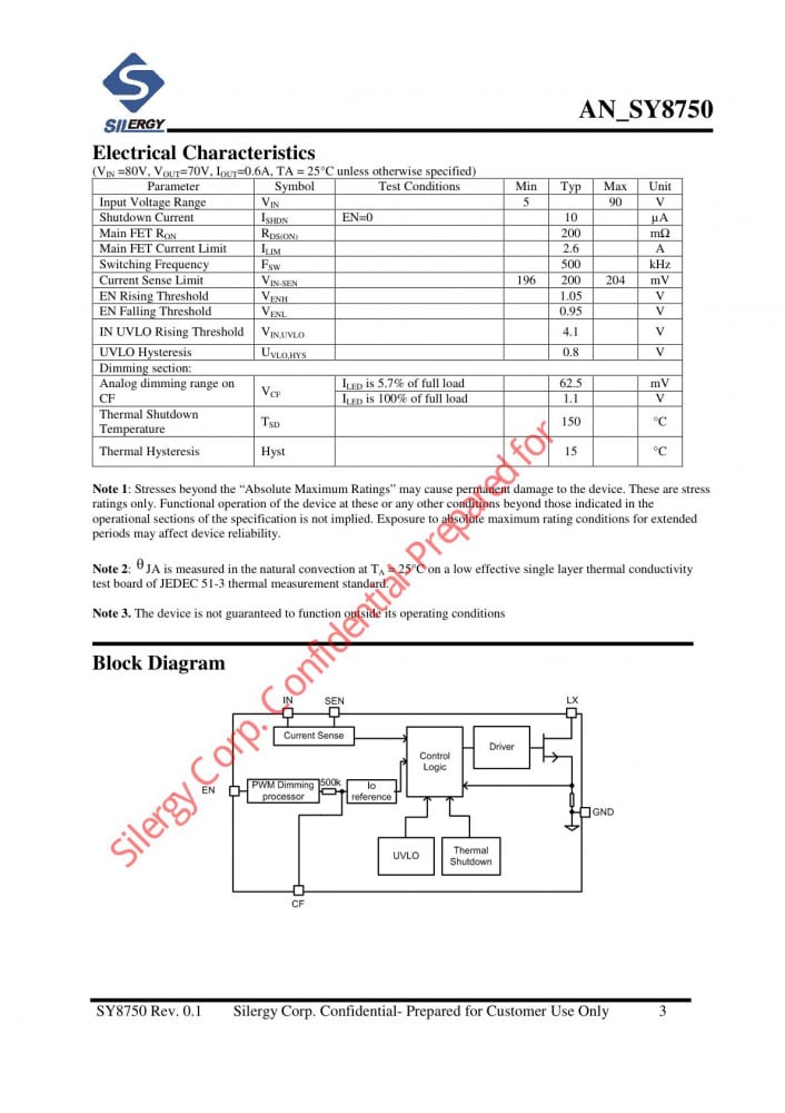 SY8750FCC datasheet page 3