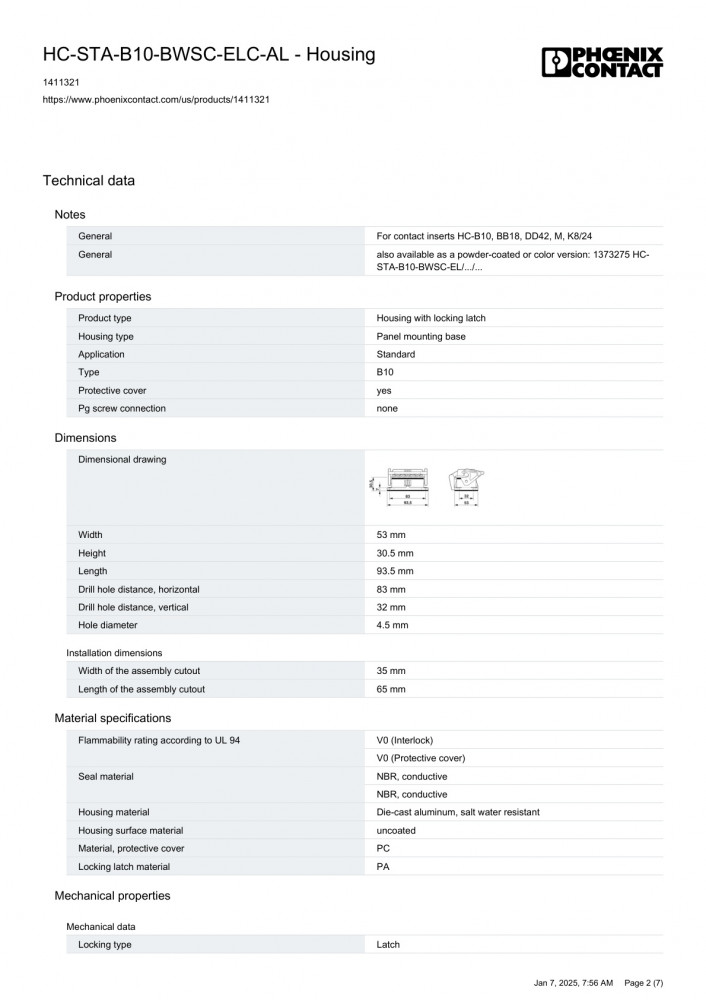 Phoenix Contact 1411321 technical document page 2