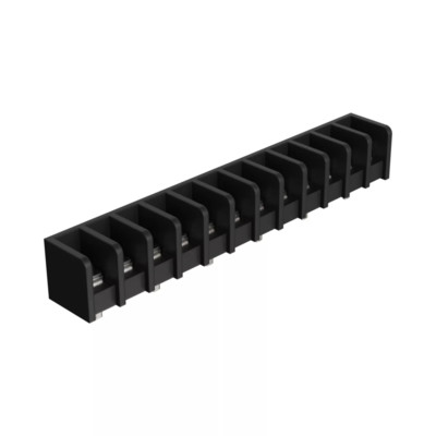12.70mm Pitch, Single Row, Tri-Barrier Terminal Strip, without Mounting Ends, Black, Steel Screws, 12 Circuits for sale
