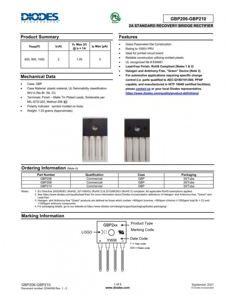 GBP208 datasheet page 1