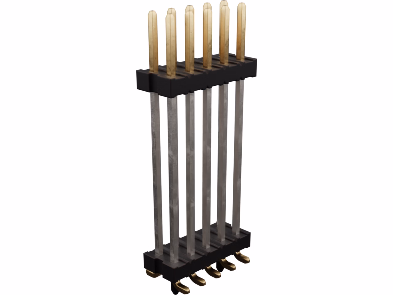 2.00mm Pitch Milli-Grid Header, Vertical, Surface Mount, Dual Row Dual Body, 10 Circuits, 0.05µm Gold (Au) Plating, 19.00mm Stacking Height, with Pegs, Tube, Lead-Free for sale