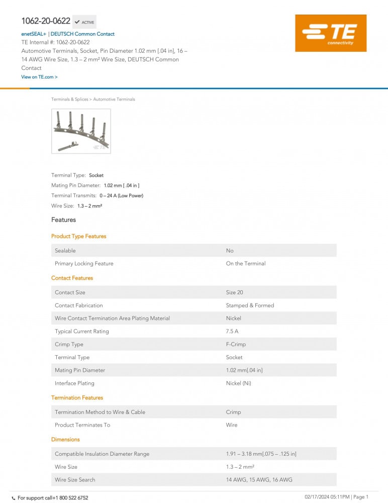 1062-20-0622 technical document page 1