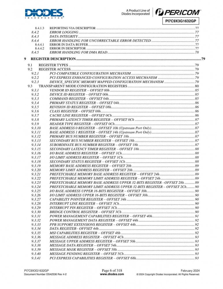 PI7C9X3G1632GPEHFCE datasheet page 6