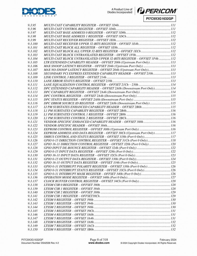 PI7C9X3G1632GPEHFCE datasheet page 8