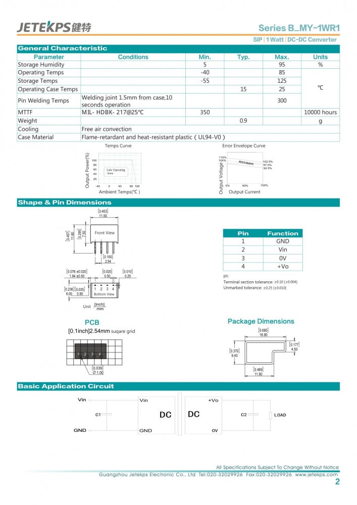 JETEKPS B0305MY-1WR1 datasheet page 2