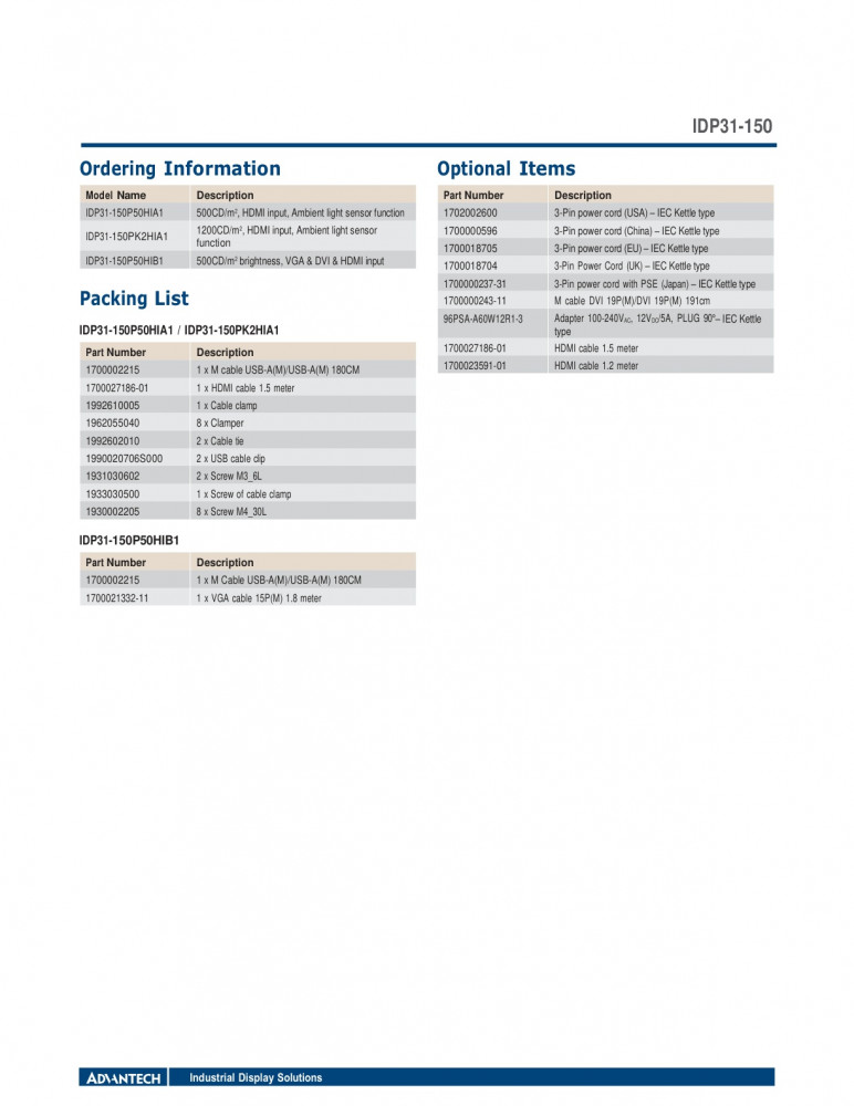 IDP31-150 product document page 3